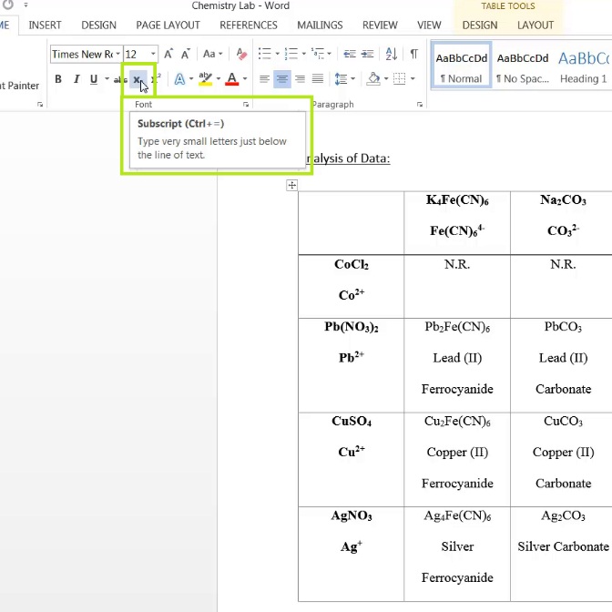 How To Type A Subscript In Word 2013 HowTech