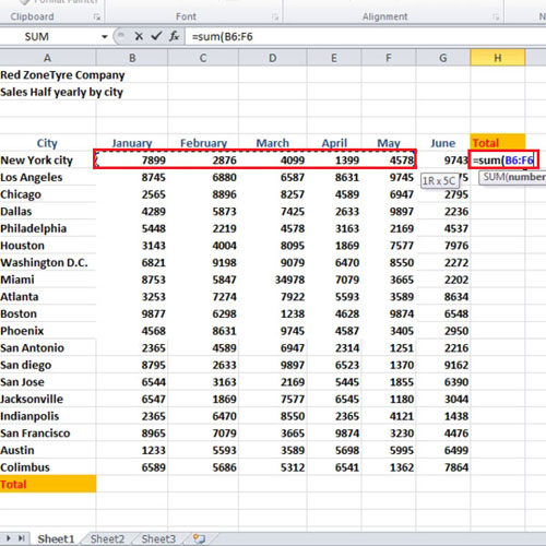 How To Using Sum And AutoSum In Excel 2010 HowTech